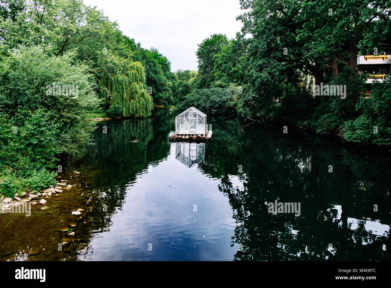 City park of Lippstadt during Summer, Germany, North Rhine-Westfalia ...