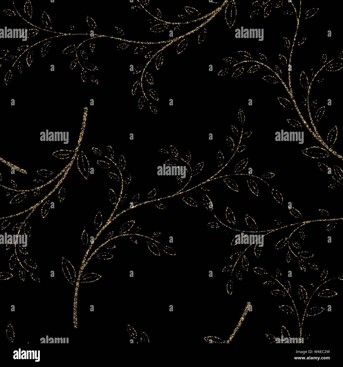 Floral seamless pattern with decorative branches. Vector illustration ...