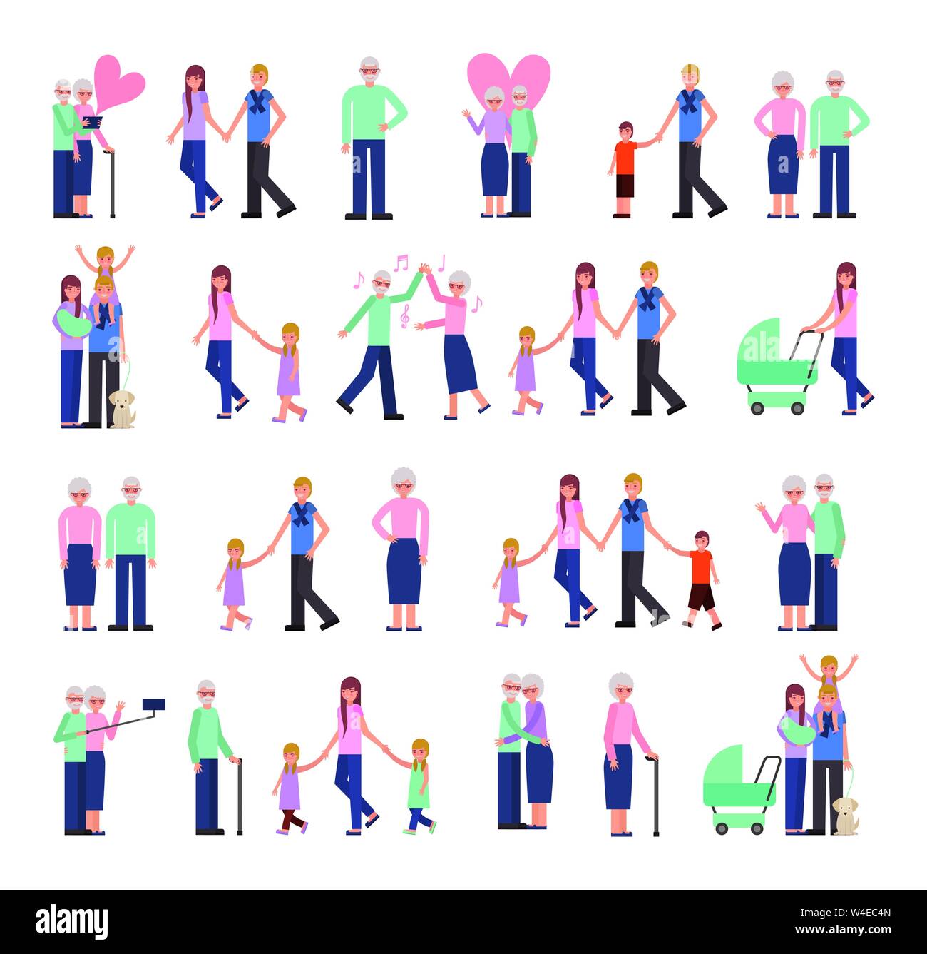 group of family members characters Stock Vector Image & Art - Alamy