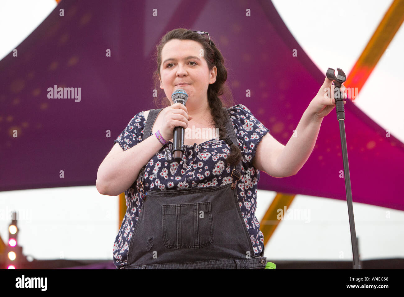 Comedian Ashley Storrie performs on day 3 during the 2019 Latitude ...