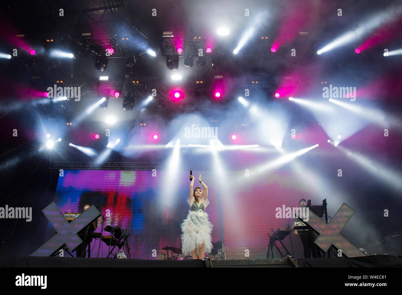 Lauren Mayberry, lead singer of scottish band Chvrches performs on day ...