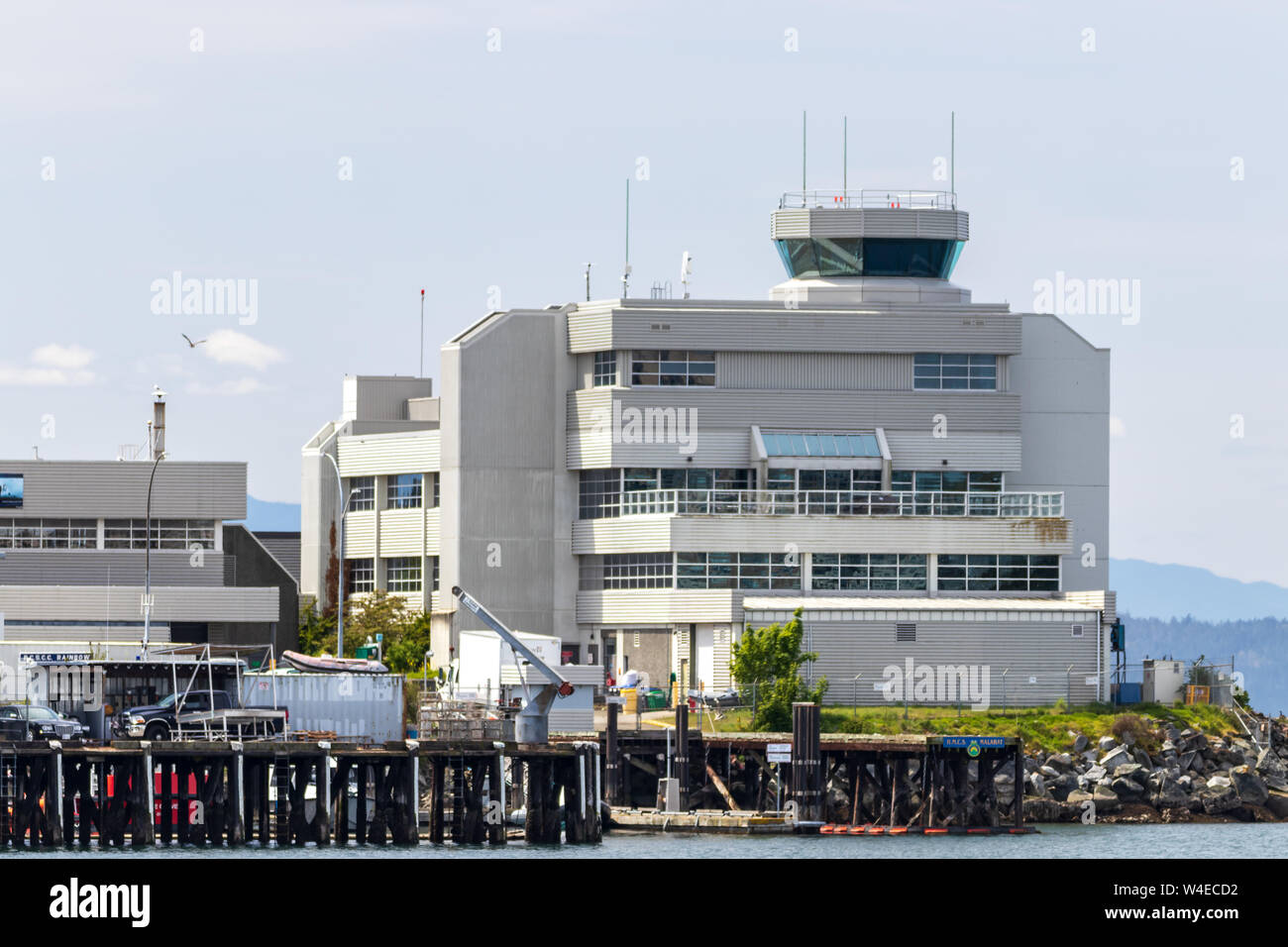 Downtown Victoria, BC harbour control tower Stock Photo - Alamy