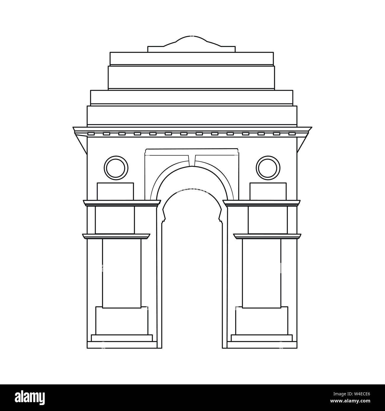 india independence day famous indian monument and landmark vector ...