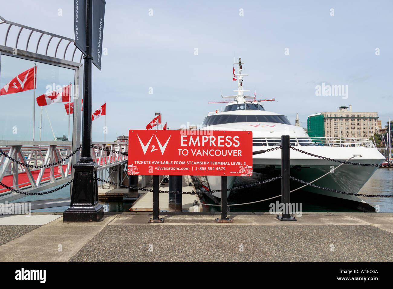 Empress Ferry to Vancouver information sign while the ship is docked at ...
