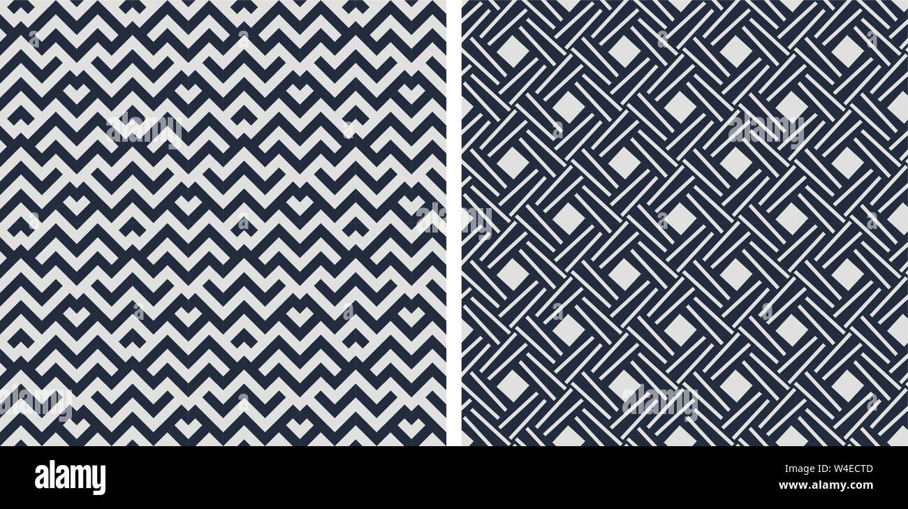 Set of seamless patterns. Abstract geometric background vector ...
