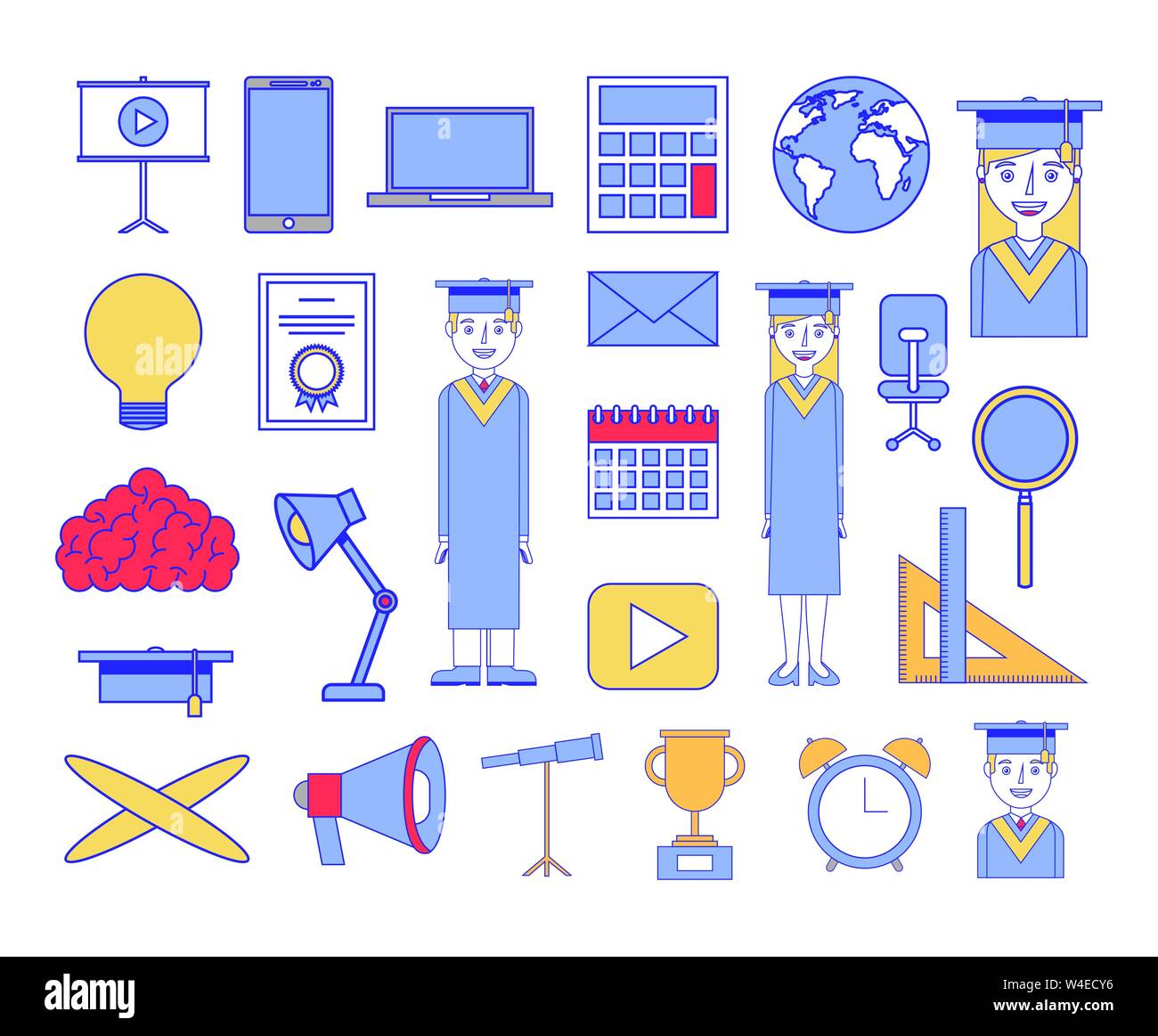 bundle of education set icons Stock Vector Image & Art - Alamy