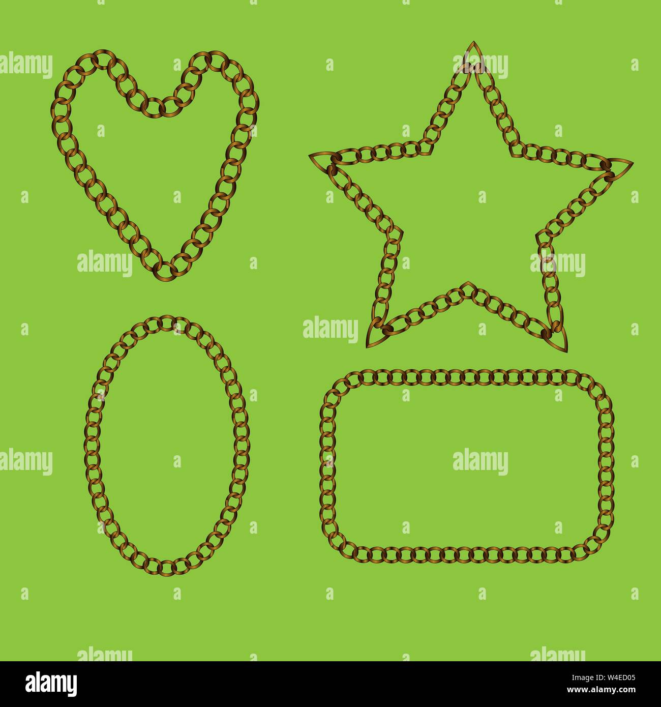 heart square oval star of chains Stock Vector Image & Art - Alamy