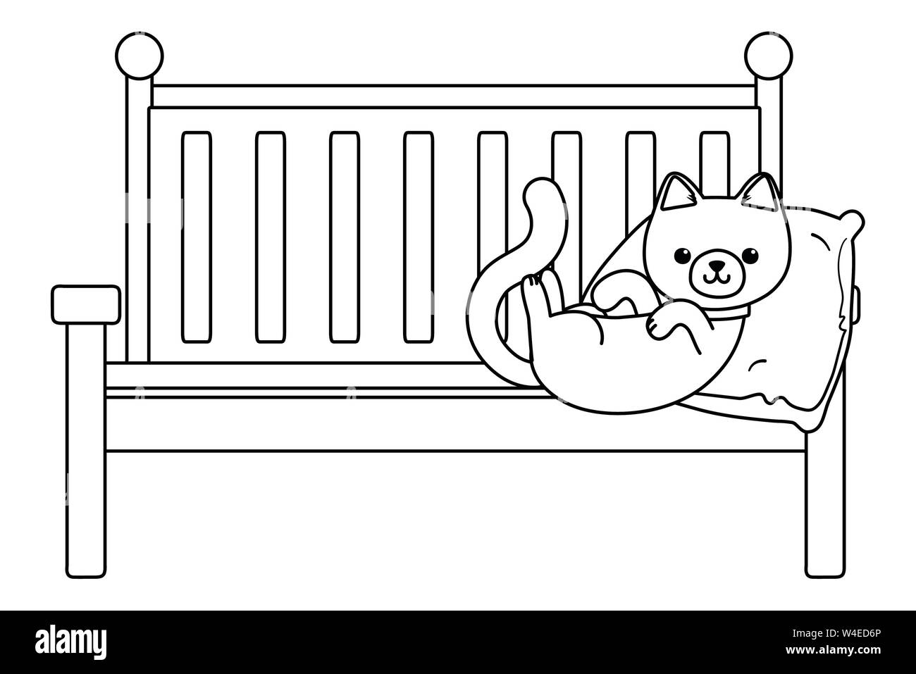 Cat cartoon design, Mascot pet animal domestic cute life nature and ...