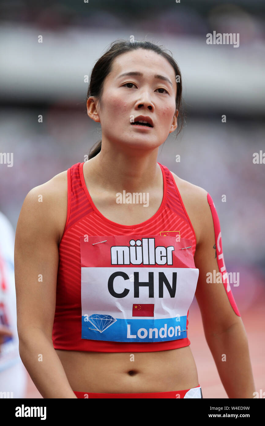 Lingwei KONG (China) runner of the last leg for China in the Women's 4 x 100m Relay Final at the ...