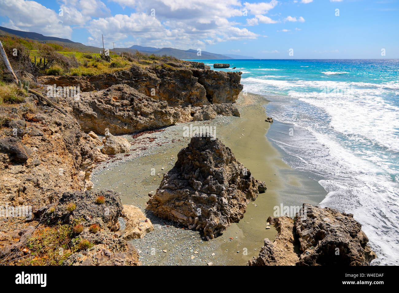 Beach on the south coast of Cuba between Santiago and Baracoa Stock ...