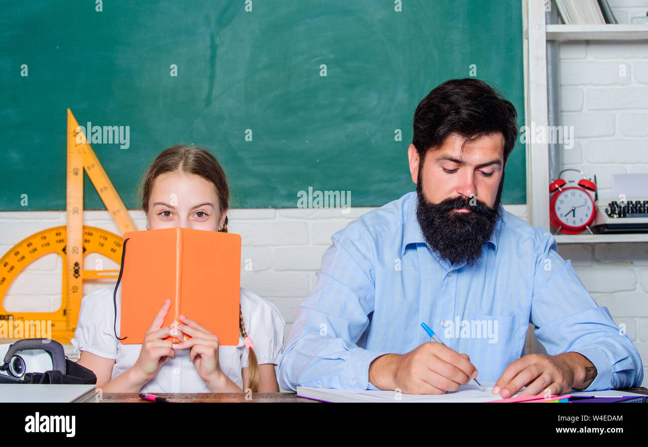 Doing research. daughter study with father. Teachers day. back to ...