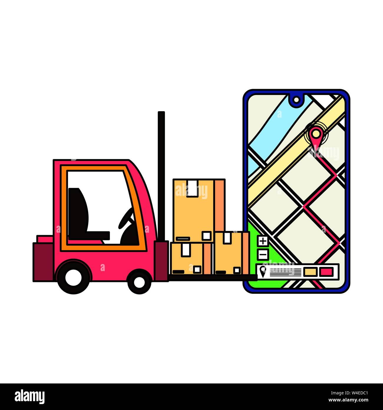 logistic and delivery shipping cartoon Stock Vector Image & Art - Alamy