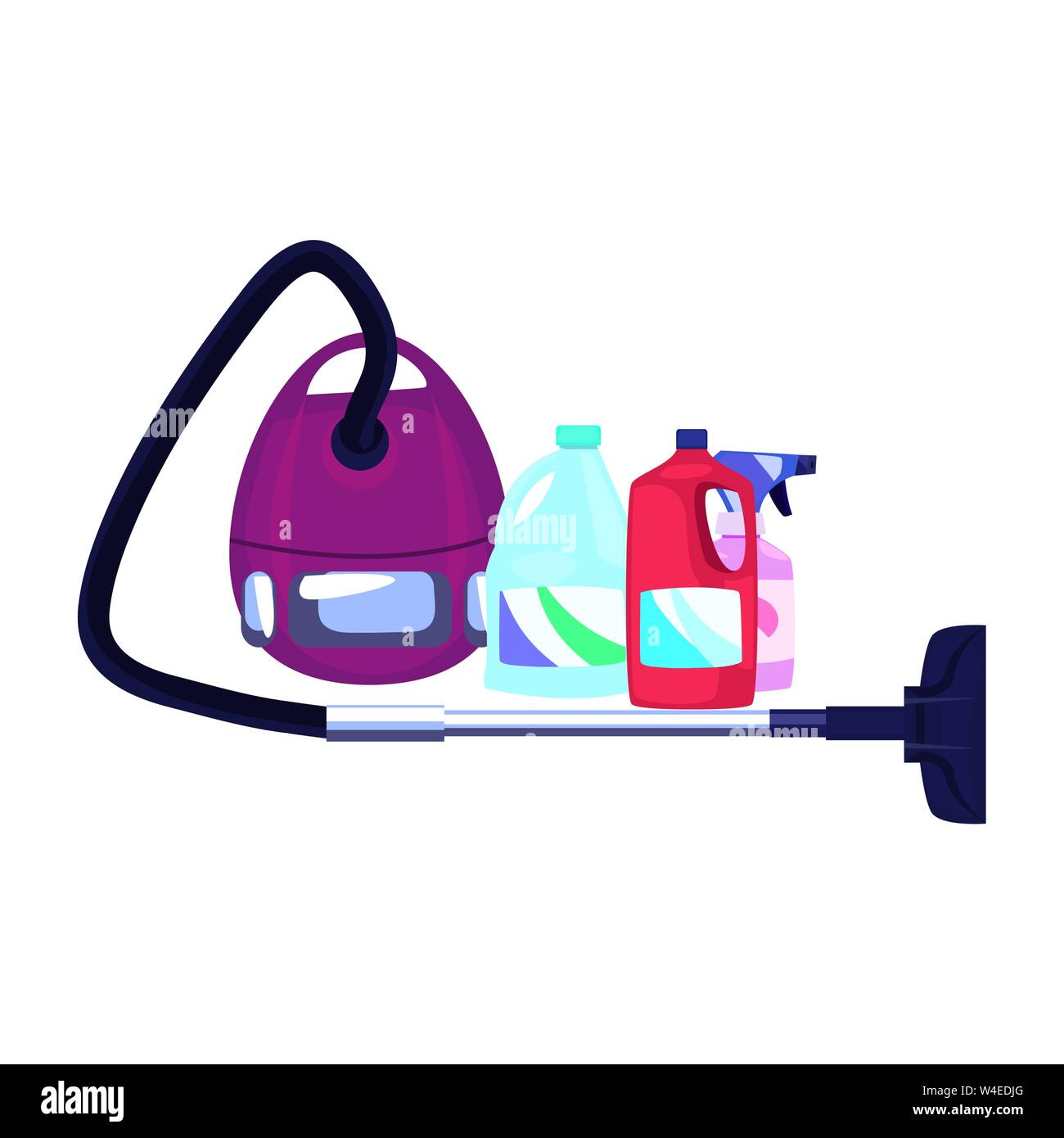 vacuum machine bottle cleaning products and supplies vector ...