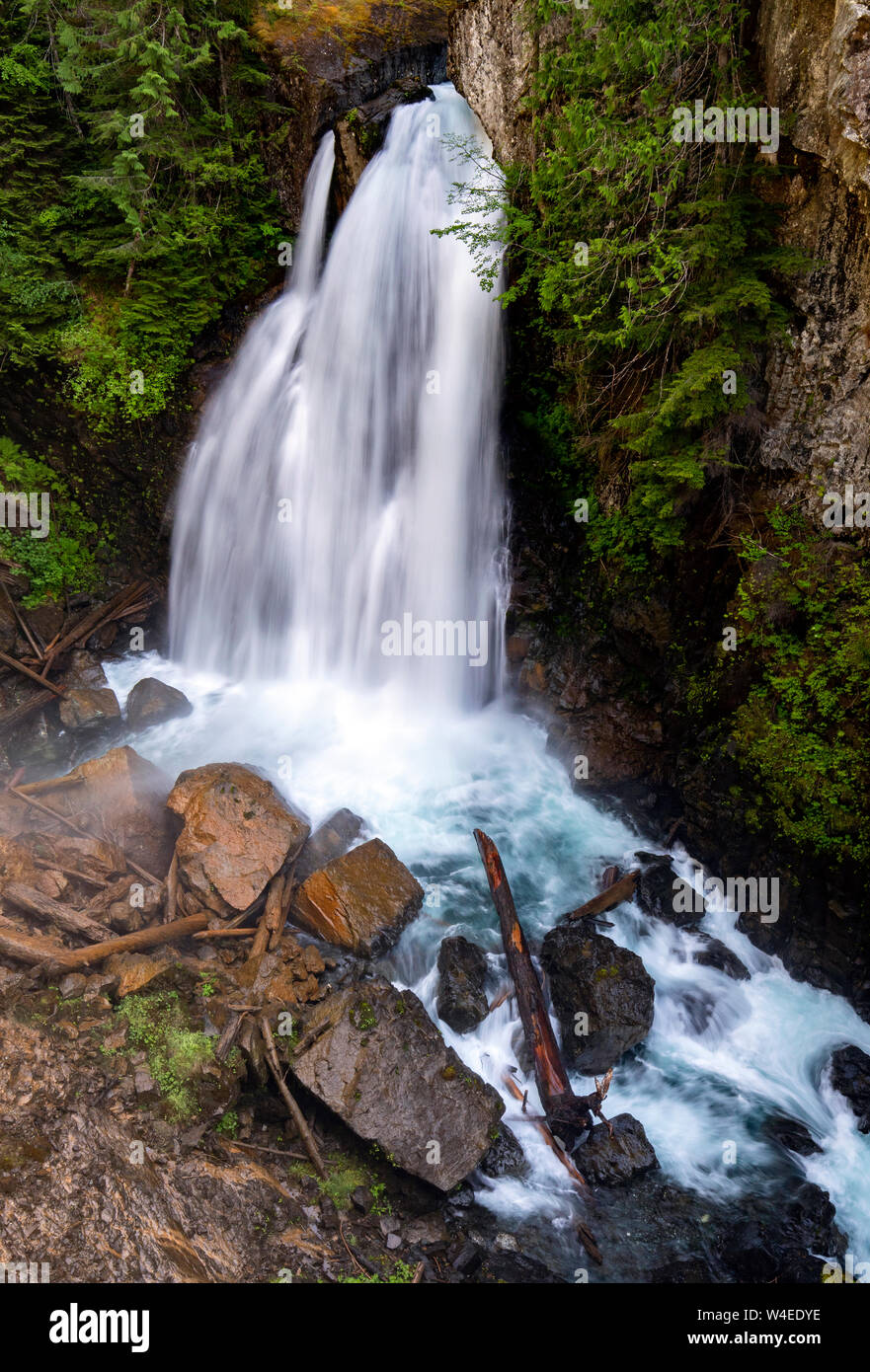 Lady Falls in Strathcona Provincial Park, near Campbell River ...