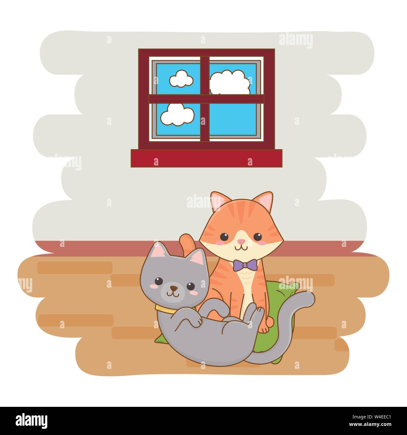 Cats cartoons design, Mascot pet animal domestic cute life nature and ...
