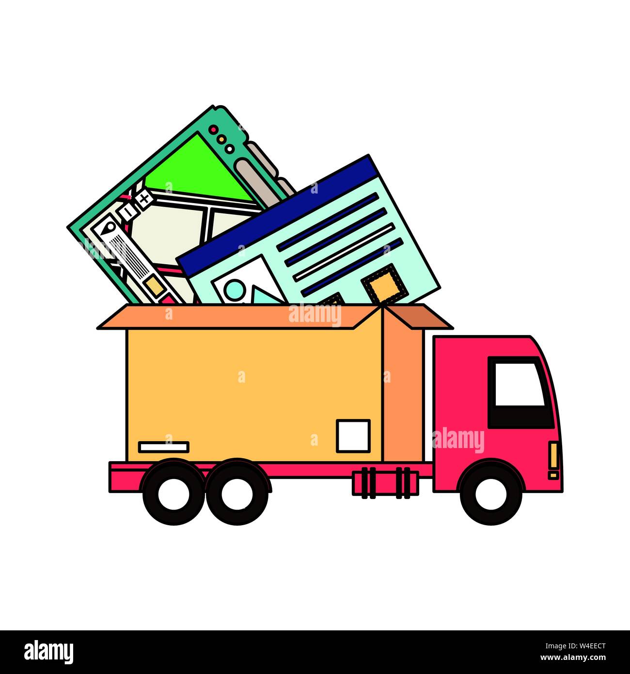 logistic and delivery shipping cartoon Stock Vector Image & Art - Alamy
