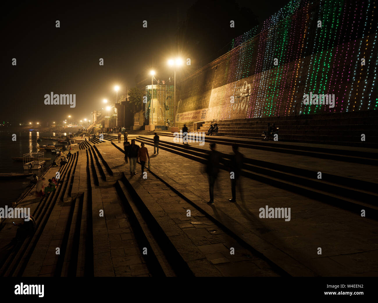 Varanasi ghats people night hi-res stock photography and images - Alamy