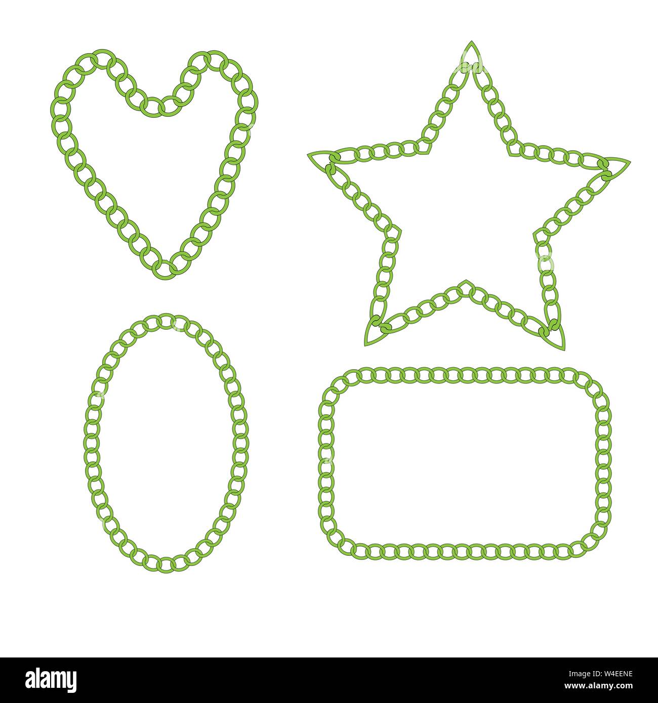 heart square oval star of chains Stock Vector Image & Art - Alamy