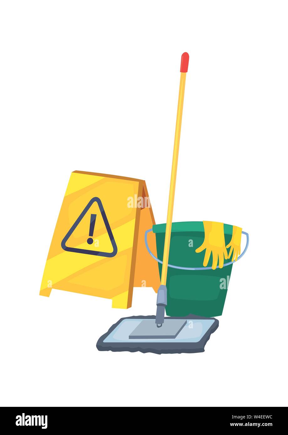 bucket warning board gloves bubbles cleaning products and supplies ...