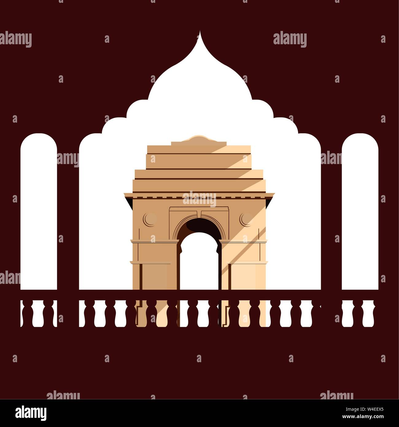india independence day monument temple vector illustration Stock Vector ...