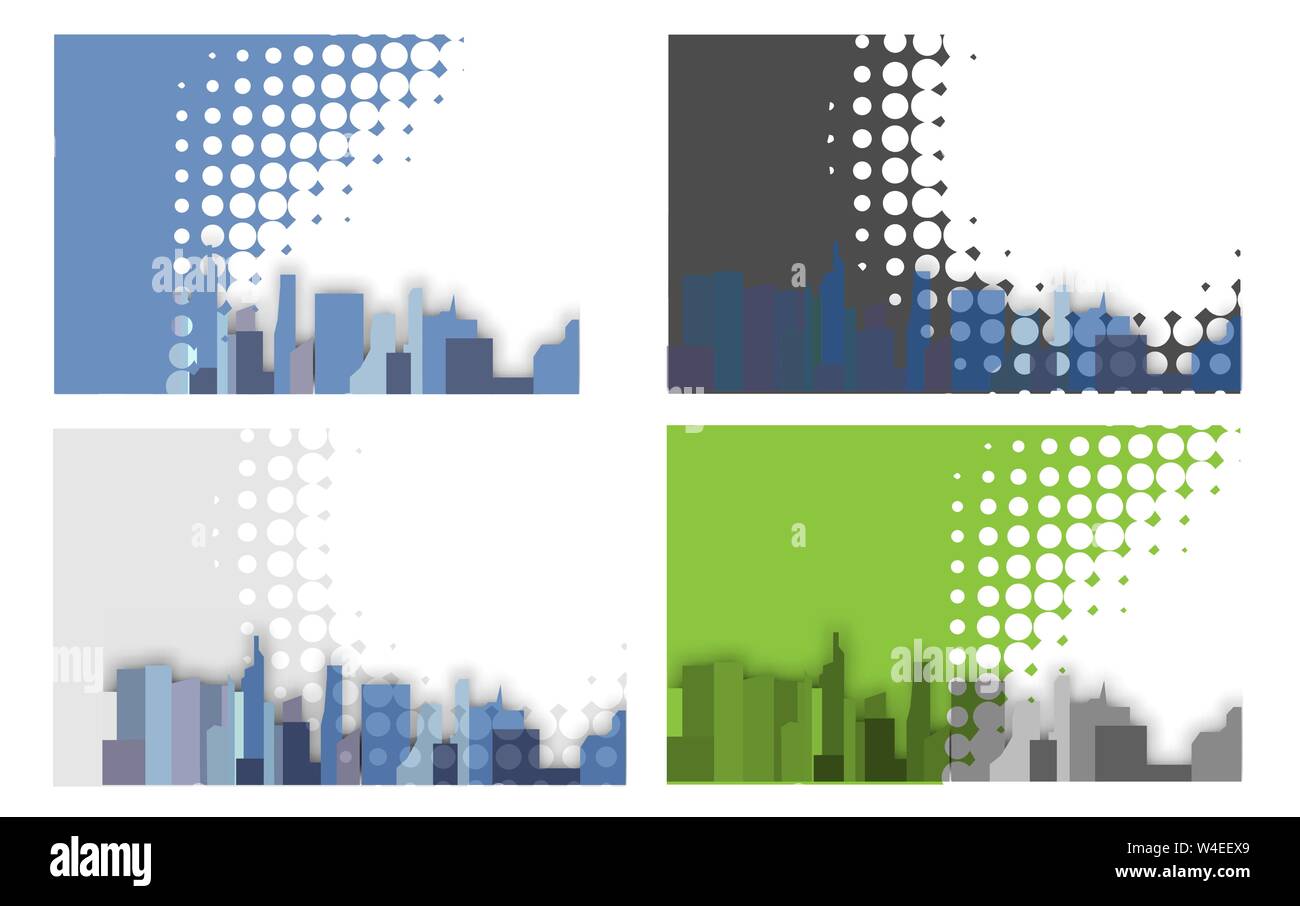 Vector image of a background of night city. Flat style. Silhouettes of ...