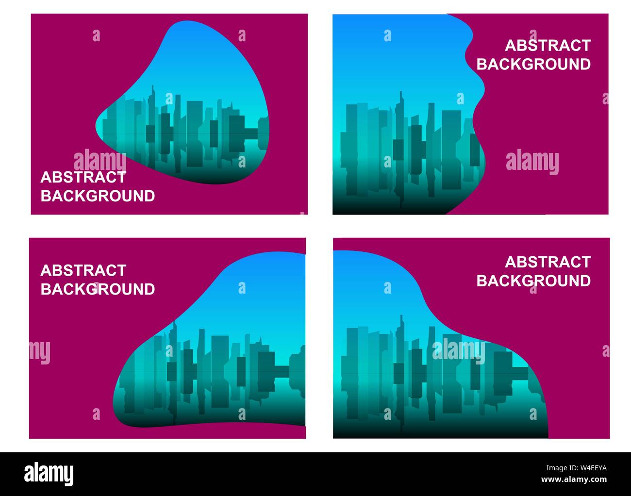 Vector image of a background of night city. Flat style. Silhouettes of ...