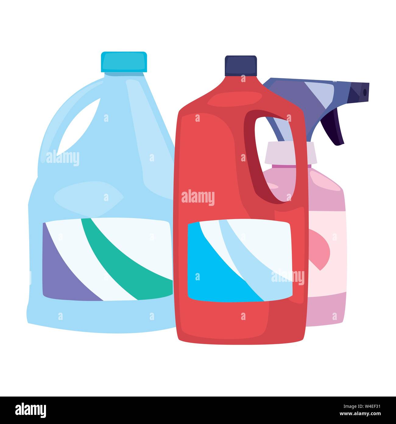 spray detergent bleach cleaning products and supplies vector ...