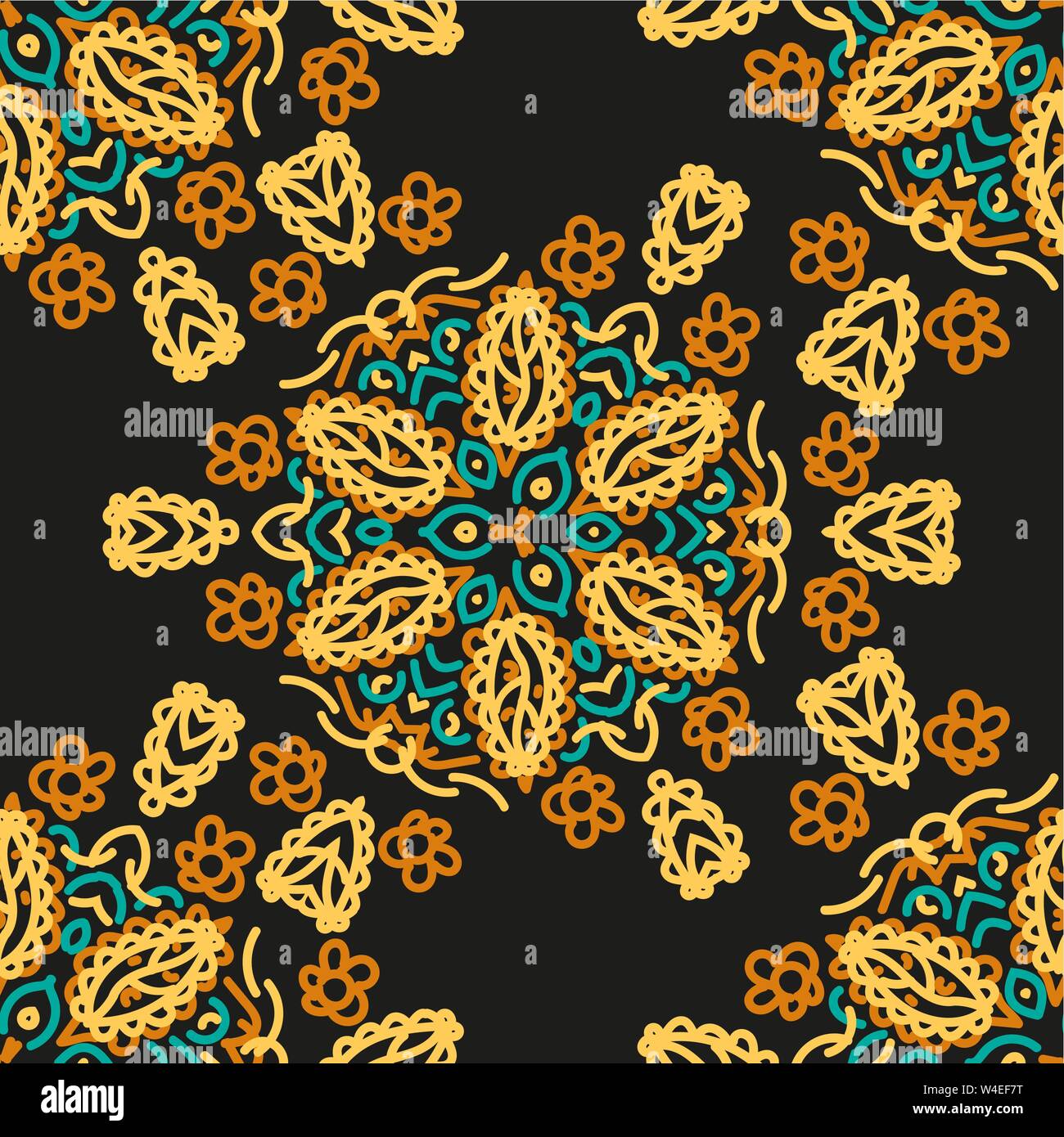 Damascus seamless pattern of floral ornament wallpaper background in ...