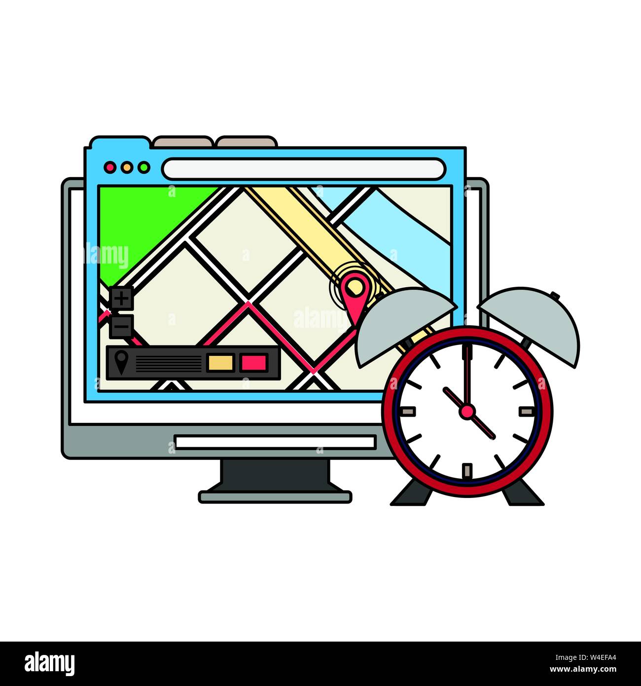 computer screen technology hardware cartoon Stock Vector Image & Art ...