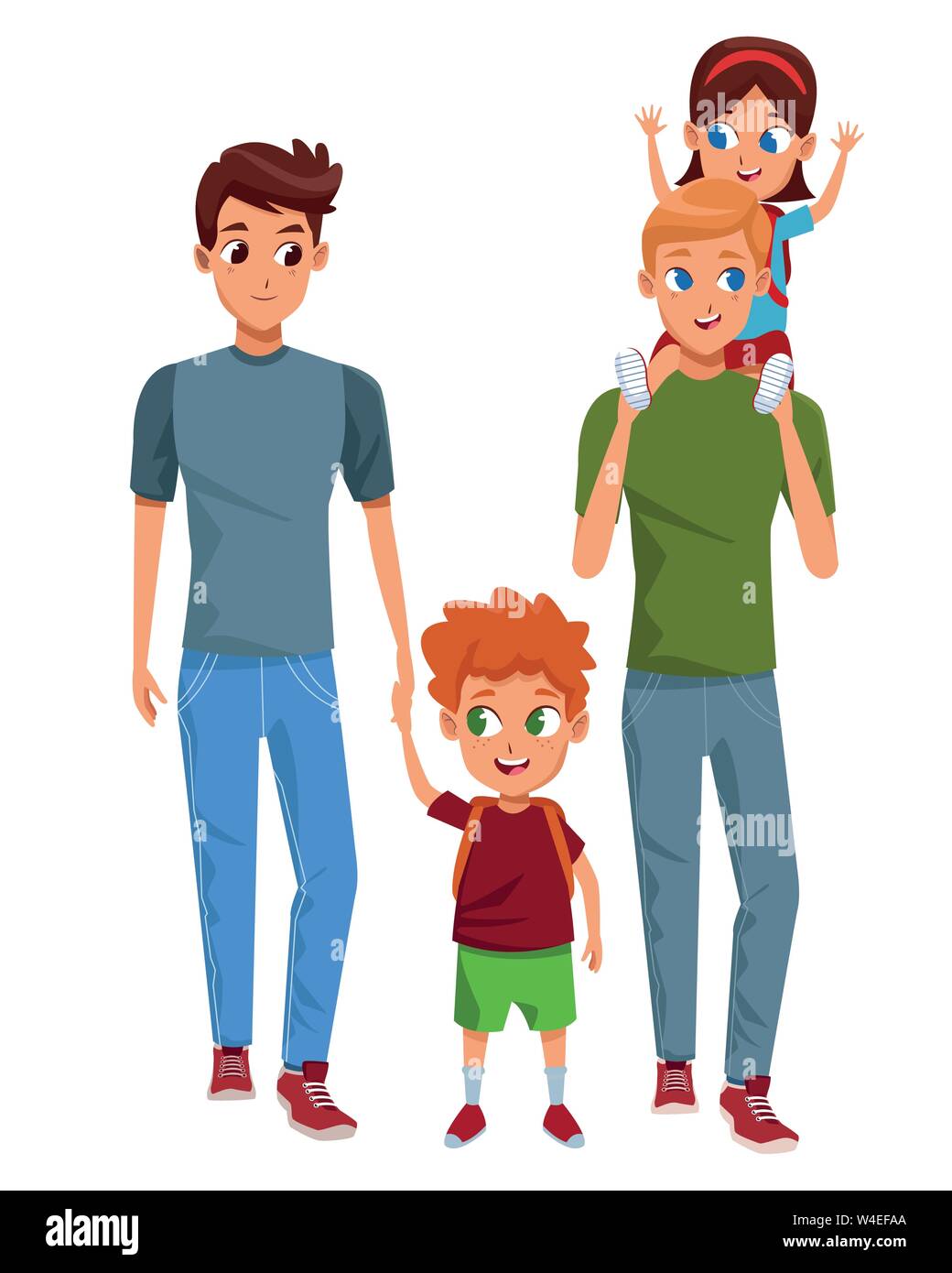 Gay parents at home Stock Vector Images - Alamy