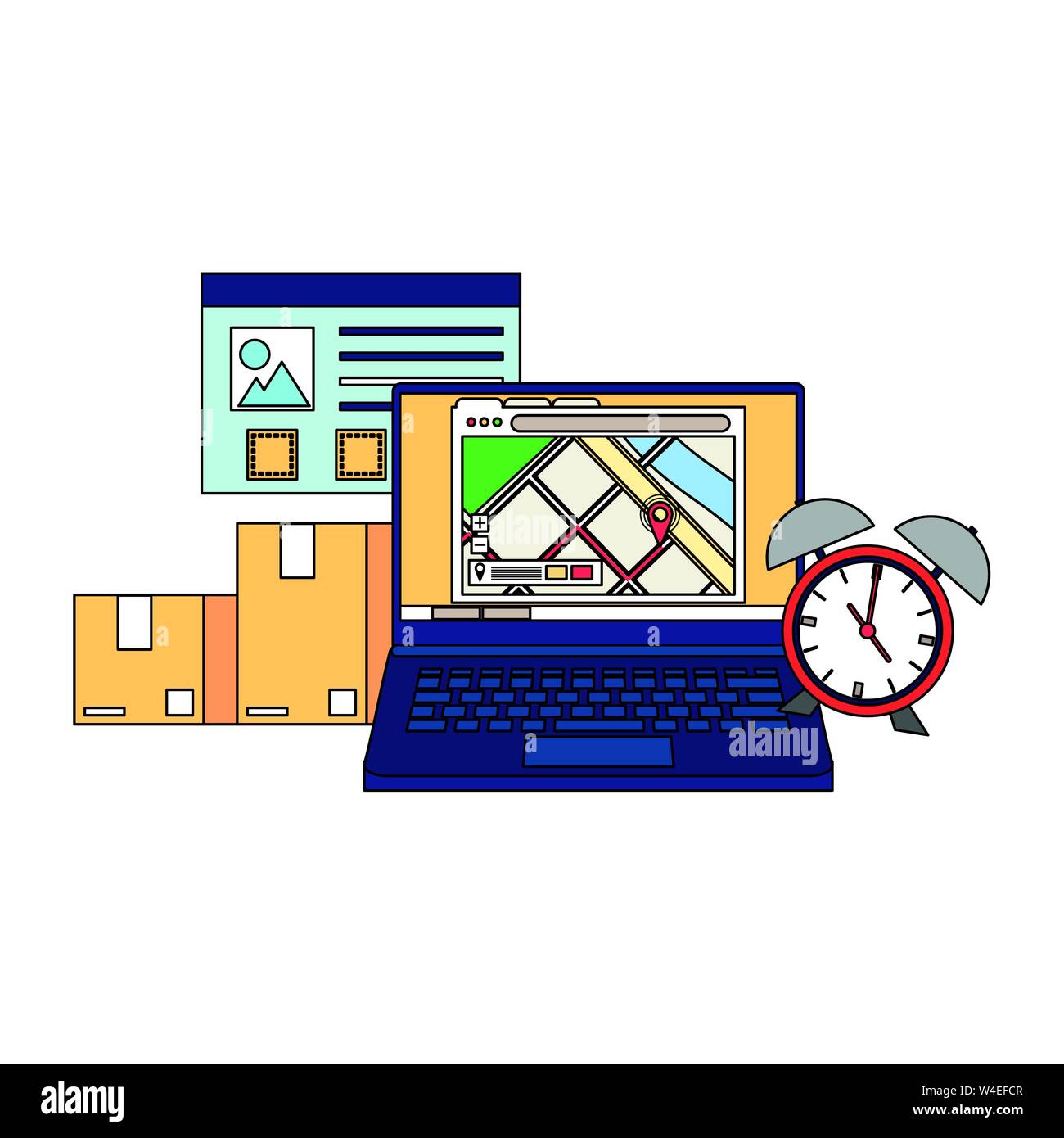 logistic and delivery shipping cartoon Stock Vector Image & Art - Alamy