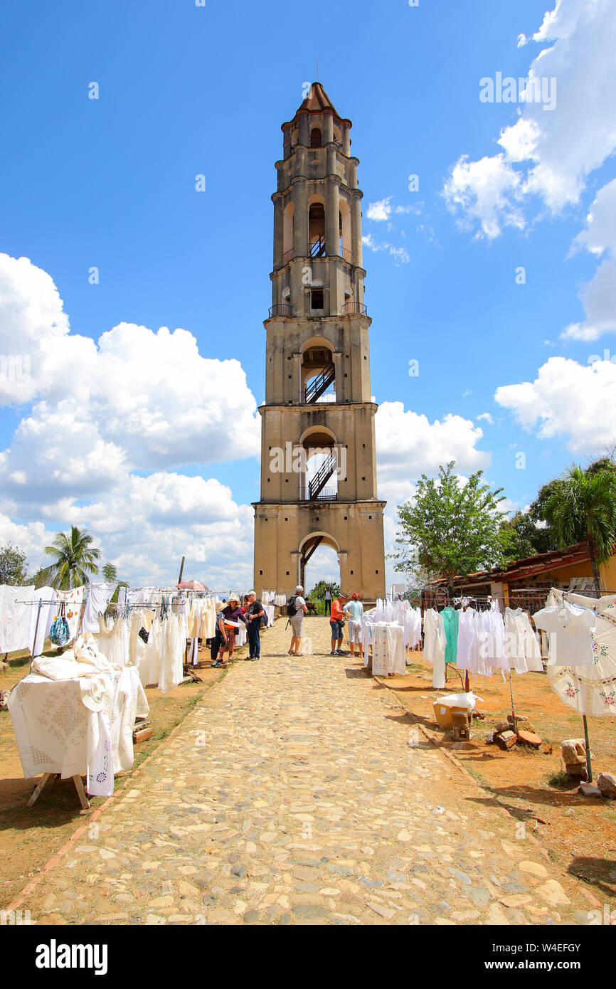 Tower of the Manaca Iznaga estate in the Valle de los Ingenios of Cuba ...