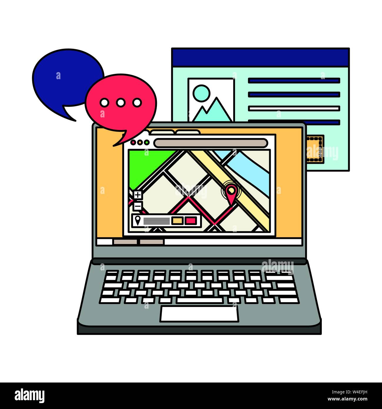 laptop technology hardware cartoon Stock Vector Image & Art - Alamy