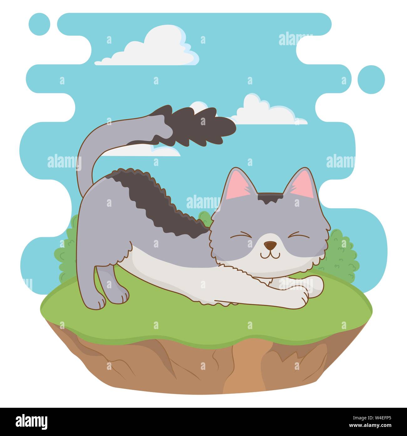 Cat cartoon design, Mascot pet animal domestic cute life nature and ...