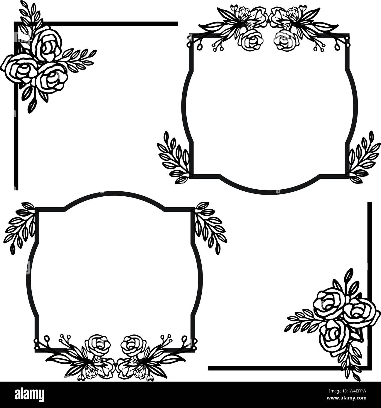 Rose Border Design Black And White