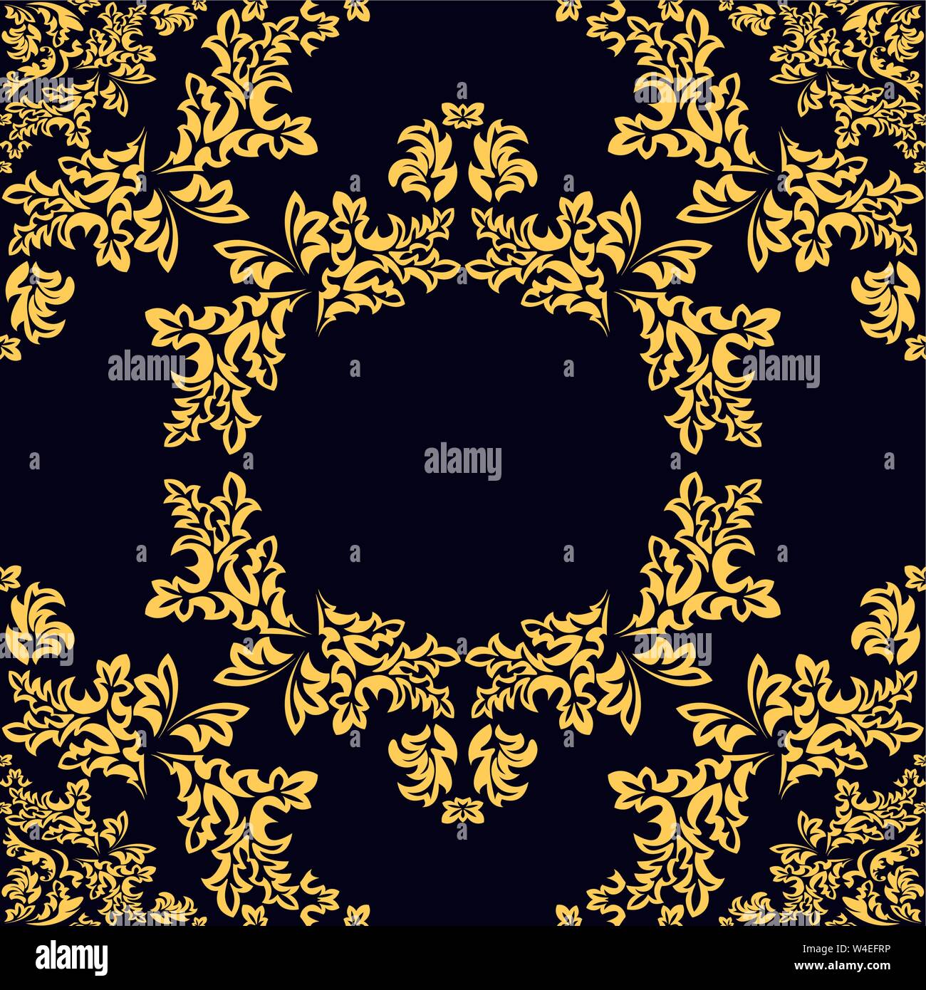 Damascus seamless pattern of floral ornament wallpaper background in ...