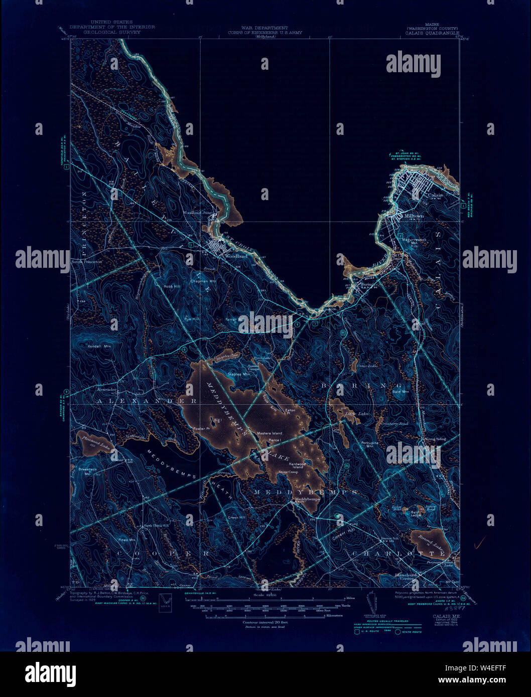Maine USGS Historical Map Calais 460280 1932 62500 Inversion ...