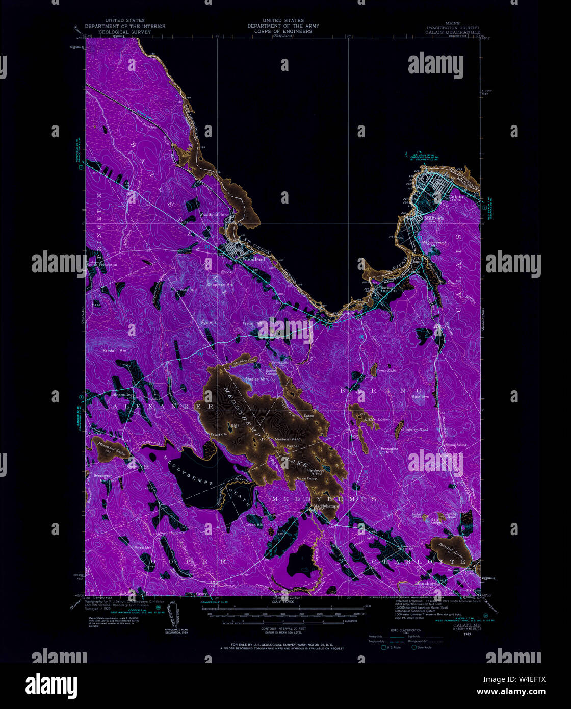 Maine USGS Historical Map Calais 460282 1929 62500 Inversion ...