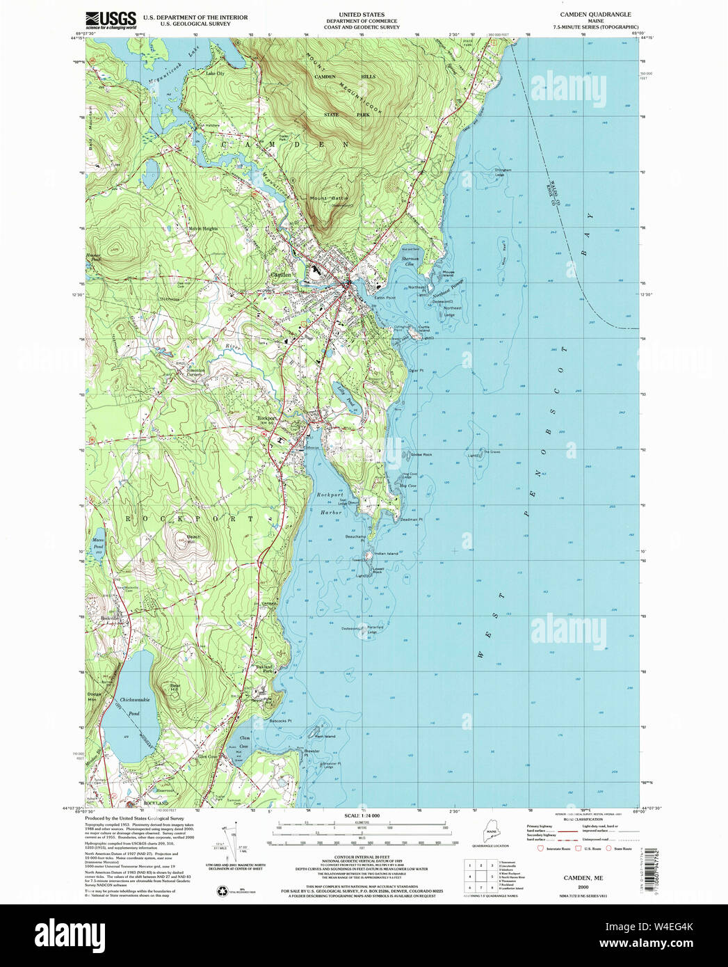 Map of camden maine hi-res stock photography and images - Alamy