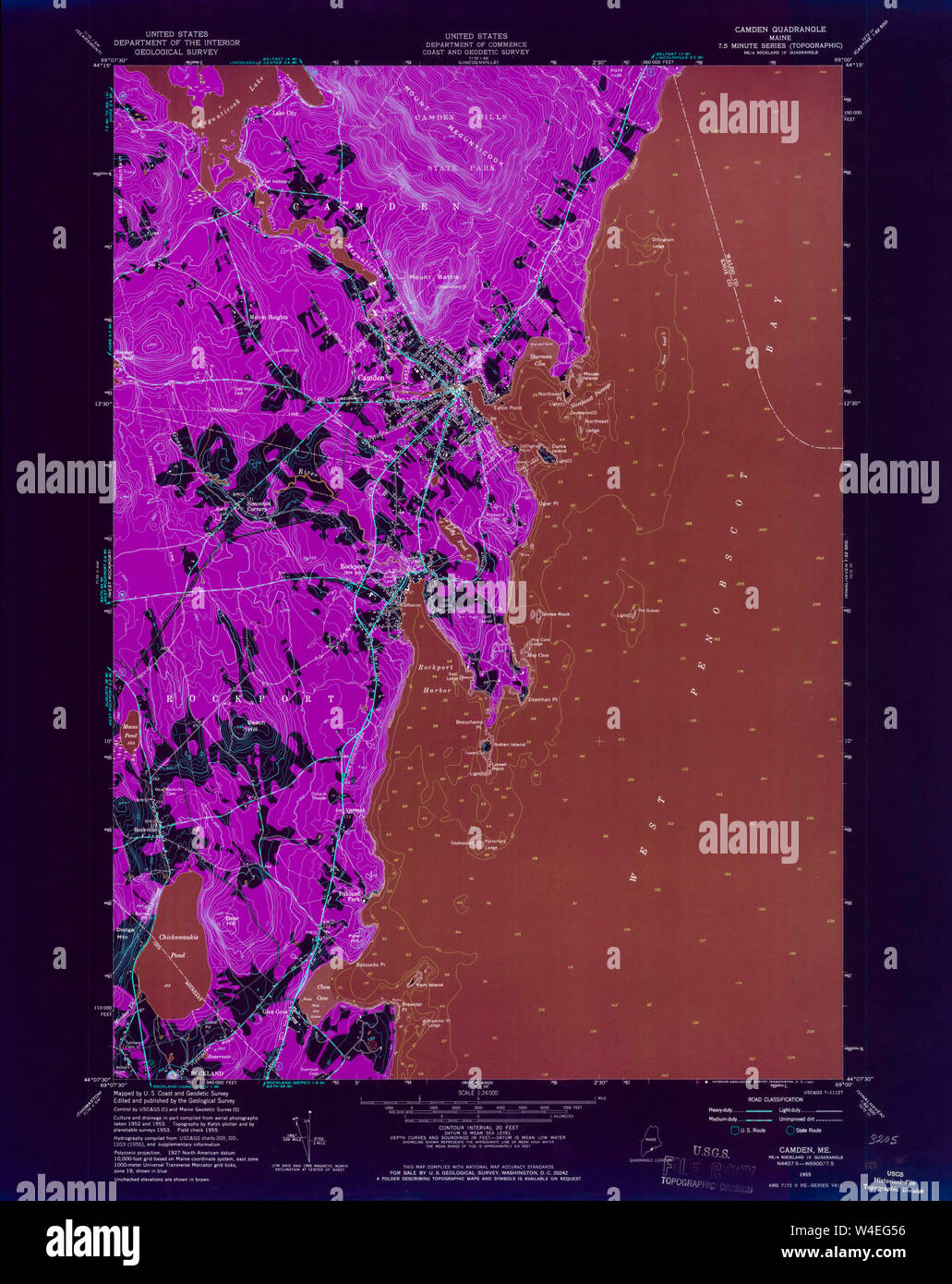 Map of camden maine hi-res stock photography and images - Alamy
