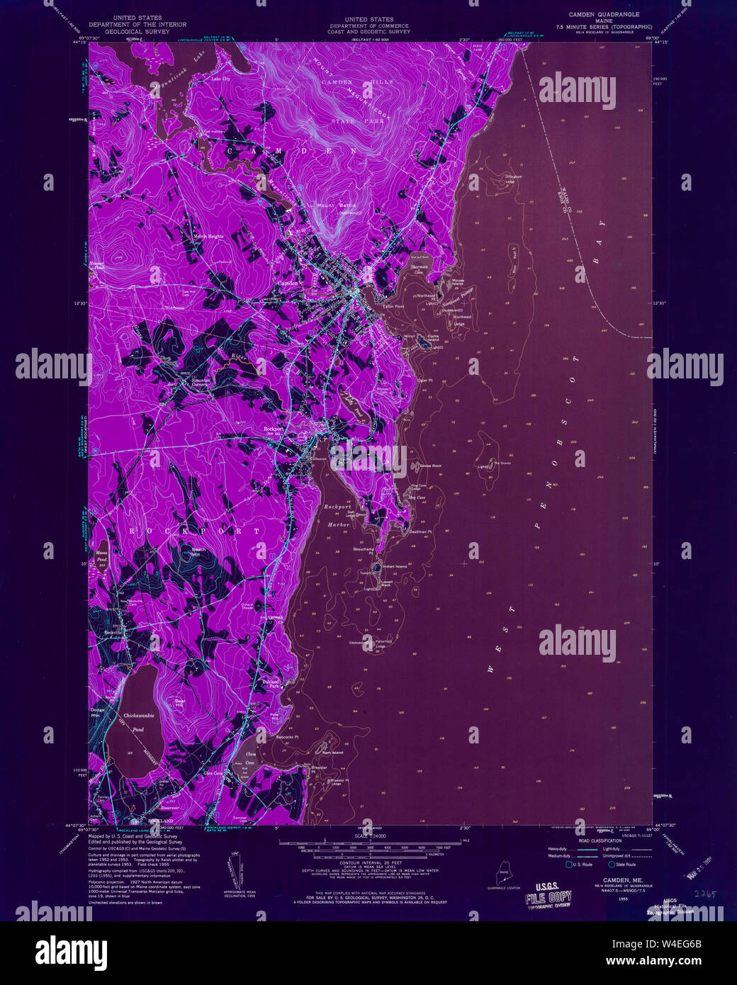 Map of camden maine hi-res stock photography and images - Alamy