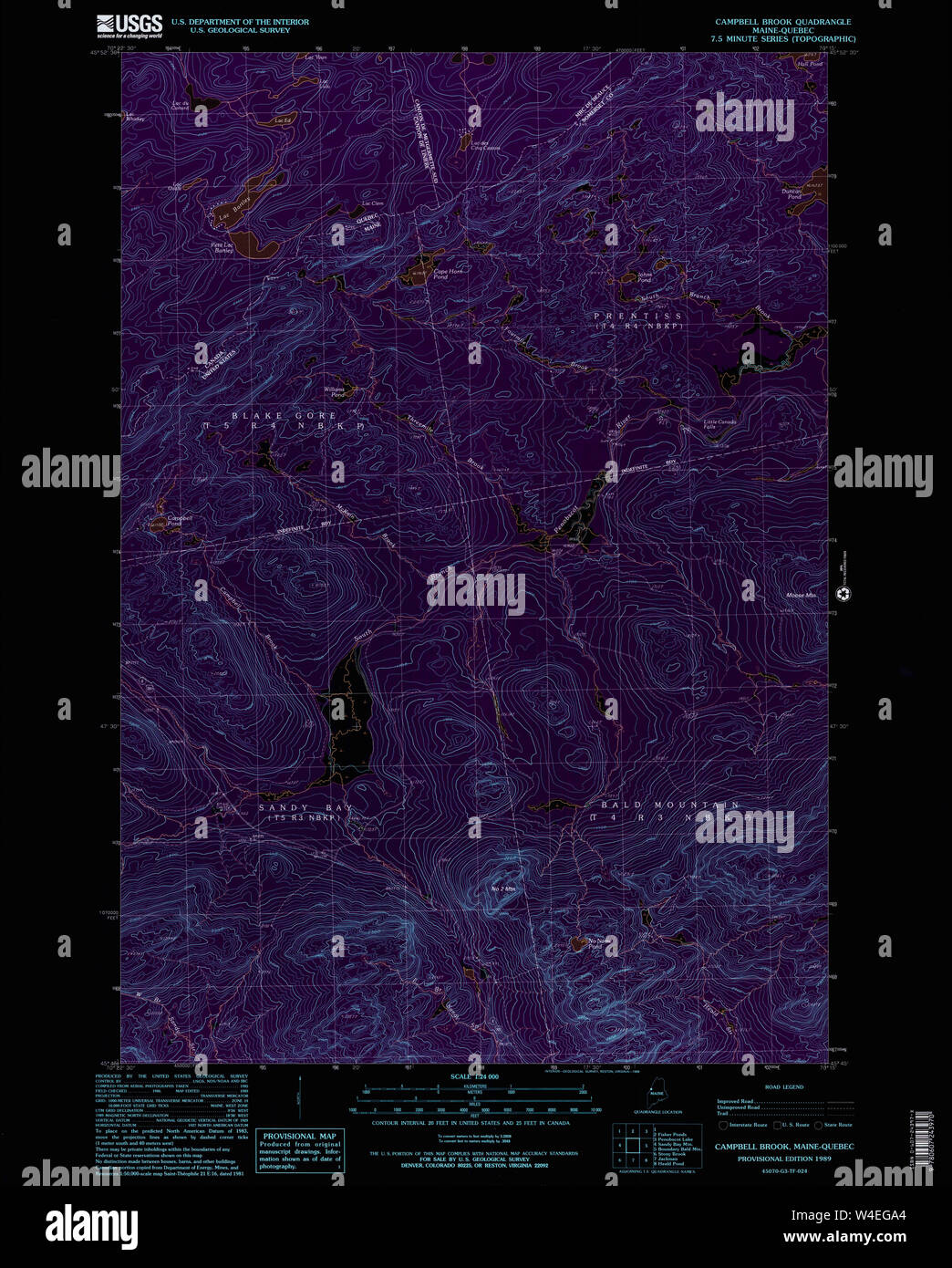 Maine USGS Historical Map Campbell Brook 104992 1989 24000 Inversion ...