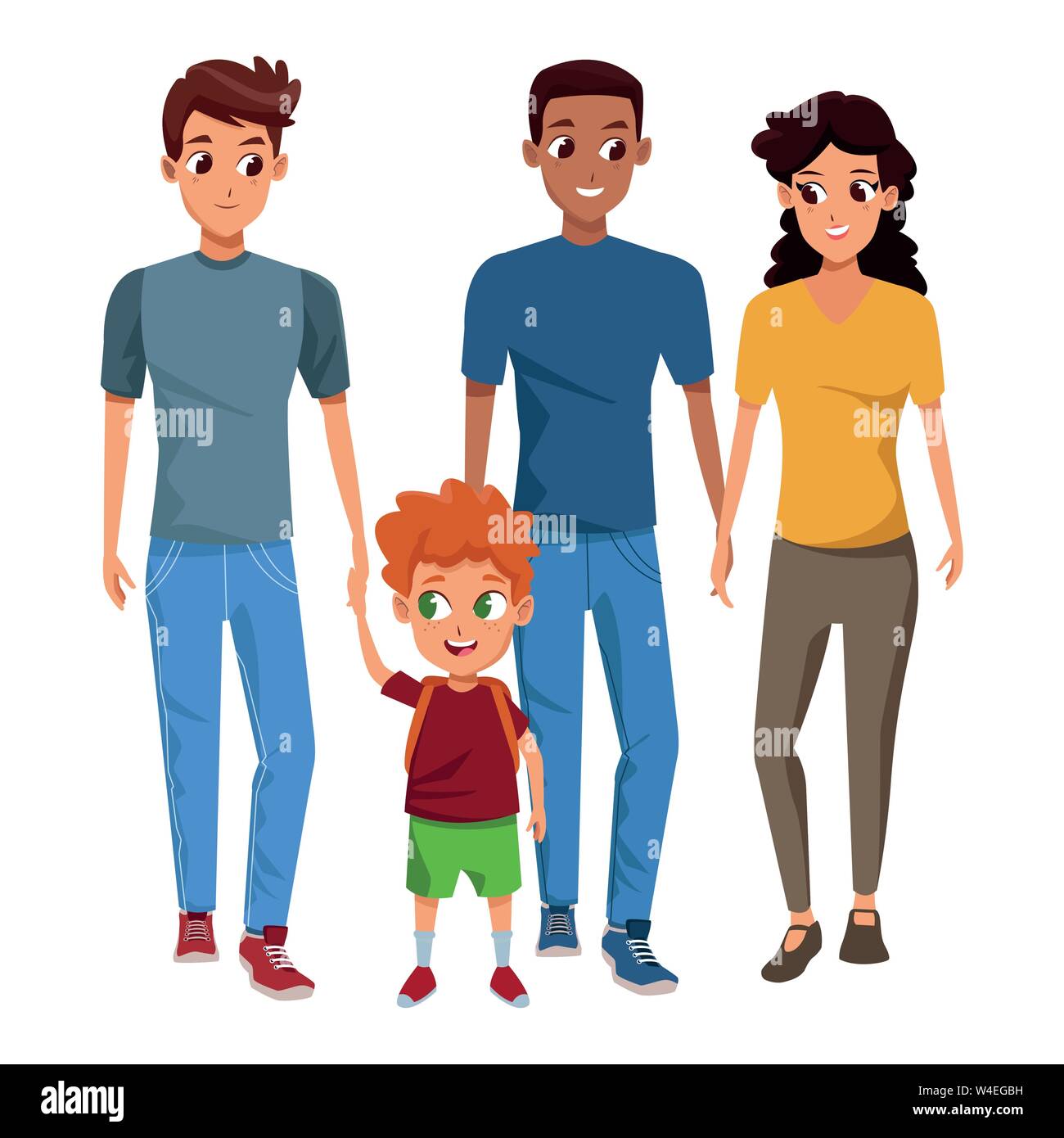 Parents young boys portrait Stock Vector Images - Alamy