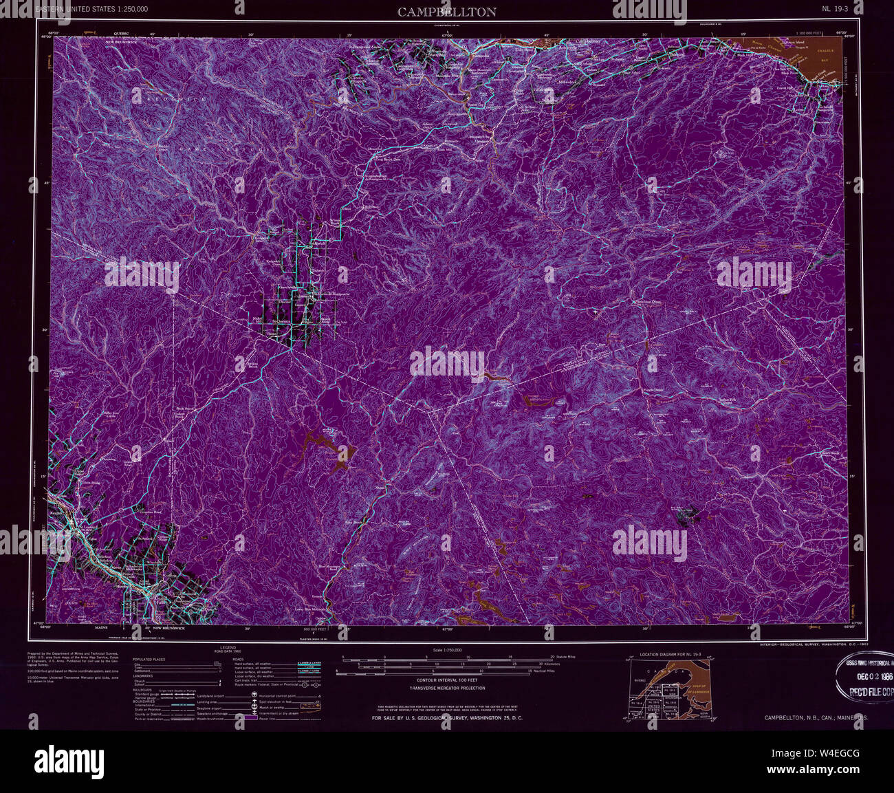 Maine USGS Historical Map Campbellton 806580 1963 250000 Inversion ...