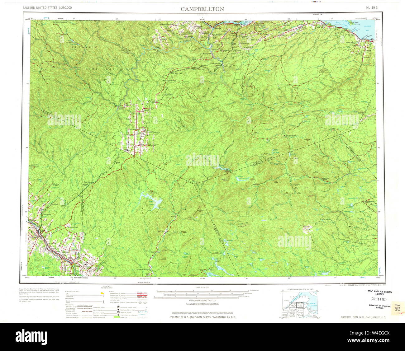Maine USGS Historical Map Campbellton 707257 1963 250000 Restoration ...
