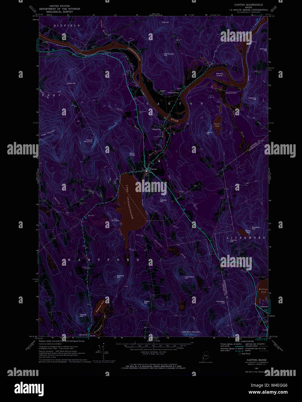 Maine USGS Historical Map Canton 104995 1967 24000 Inversion ...