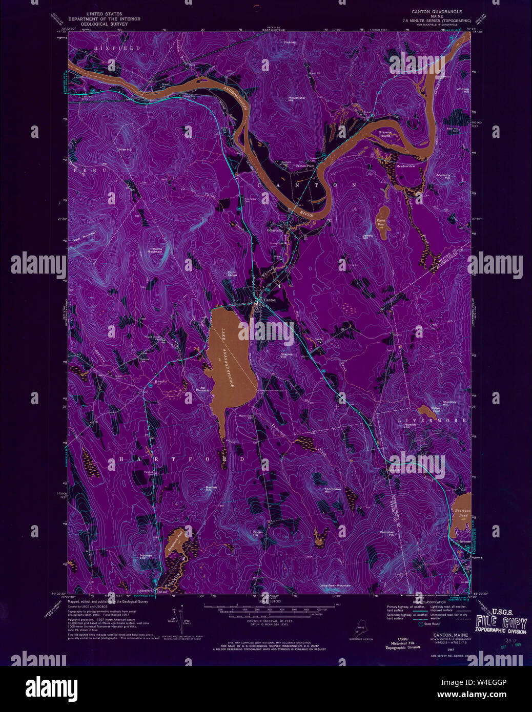 Maine USGS Historical Map Canton 806583 1967 24000 Inversion ...