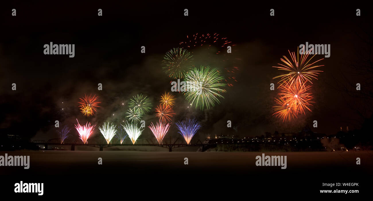 Fireworks festival in winter hi-res stock photography and images - Alamy