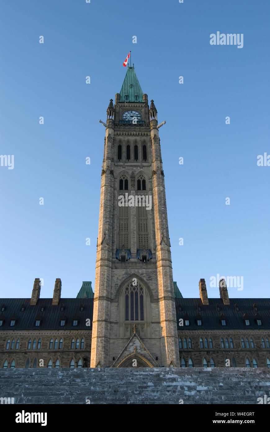 Ottawa Parliament Peace Tower Viewed from Below Stock Photo - Alamy