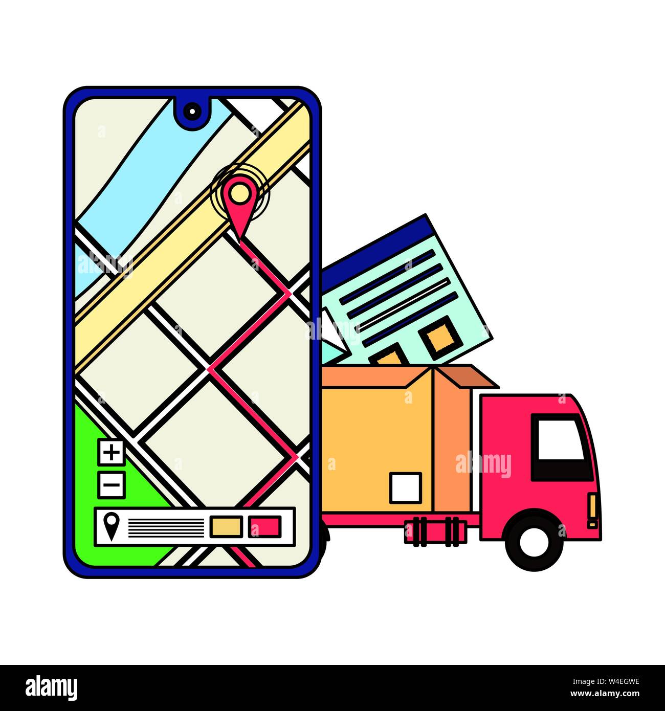 logistic and delivery shipping cartoon Stock Vector Image & Art - Alamy